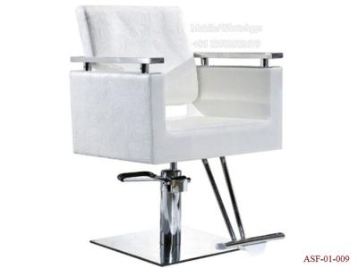 China White Salon Styling Chair 110kg Capacity Stainless Steel Base Beauty Equipment for sale