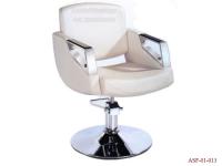 China Round Base Salon Styling Chair Black Leather 360 Degree Swivel Hairdressing Chair for sale