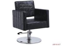 China Black Luxury Hydraulic Pump Styling Chair ASF-01-017 Salon Furniture Leather 110kg Capacity for sale