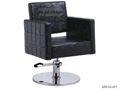 China Black Luxury Hydraulic Pump Styling Chair ASF-01-017 Salon Furniture Leather 110kg Capacity for sale