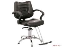 China Salon Styling Chair High Density Cushion Leather Black 110cm Height for sale