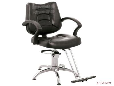 China Salon Styling Chair High Density Cushion Leather Black 110cm Height for sale