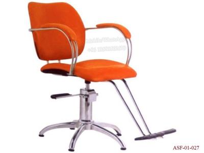 China Orange Barber Chair ASF-01-027 Salon Styling Chair Leather 110kg Capacity Wholesale for sale