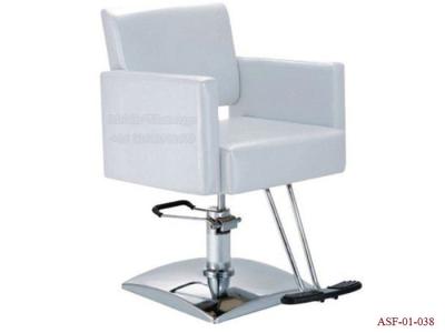 China White Acrylic Styling Chair Salon Furniture Square Base Hair Styling Chair 100kg Capacity for sale