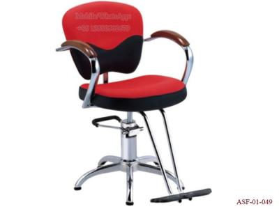 China ASF-01-049 Beauty Salon Styling Chair with Footrest Leather Red 110cm Height Adjustable for sale