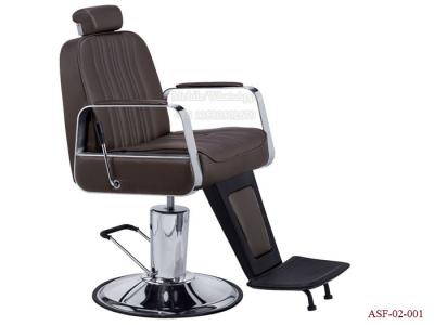 China ASF-02-001 Hydraulic Reclining Barber Chair 110V Leather Black for Beauty Salon for sale
