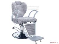 China Classic Barber Chair with Decorative Pattern Design White Leather Salon Chair ASF-02-002 for sale