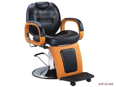 China ASF-02-006 Reclining Barber Chair Black Leather Beauty Salon Hairdressing Chair 360 Degree Swivel for sale