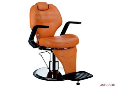 China ASF-02-007 Chrome Round Base Black Barber Chair with Footrest Hairdressing Salon Chair for sale