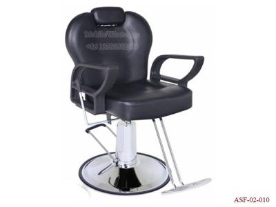 China Black Leather Reclining Barber Chair Headrest ASF-02-010 for Beauty Salon for sale