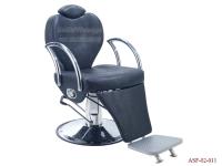 China ASF-02-011 Hydraulic Pump Barber Chair 360 Degree Swivel Salon Chair Black Leather for sale
