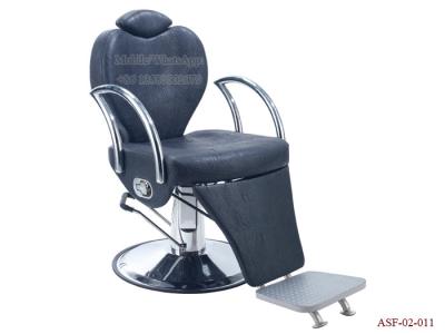 China ASF-02-011 Hydraulic Pump Barber Chair 360 Degree Swivel Salon Chair Black Leather for sale