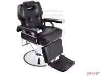 China ASF-02-017 Barber Chair with Headrest Leather Black 110V Hydraulic Salon Chair for sale