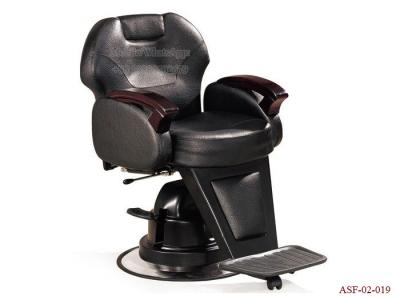 China ASF-02-019 Black Leather Barber Chair for Beauty Salon 110kg Capacity for sale