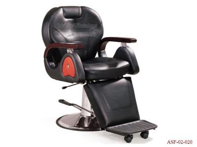 China ASF-02-020 Customizable Barber Chair for Beauty Salon Leather Black 120kg Capacity for sale