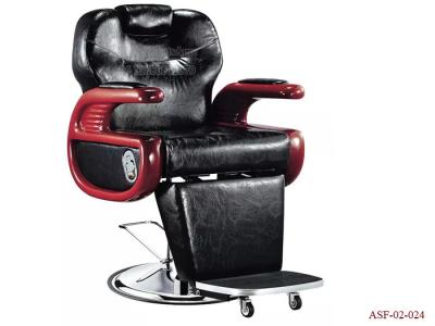 China Wholesale Red Leather Barber Chair ASF-02-024 for Salon Styling 110kg Capacity for sale
