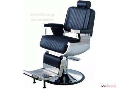 China ASF-02-030 Hydraulic Pump Barber Chair Headrest Hair Salon Chair Black Leather 110V for sale