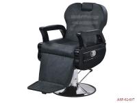 China Stainless Steel Round Base Barber Chair ASF-02-037 Classic Hair Cutting Salon Chair 110kg Capacity for sale