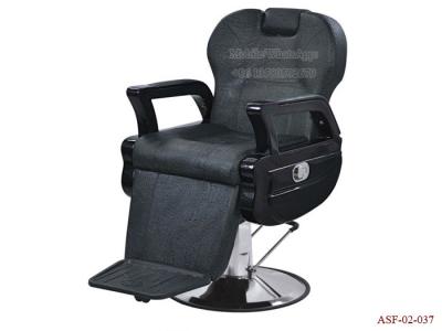 China Stainless Steel Round Base Barber Chair ASF-02-037 Classic Hair Cutting Salon Chair 110kg Capacity for sale
