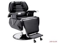 China ASF-02-038 Leather Barber Chair with Footrest Black Salon Hair Chair 120kg Capacity for sale