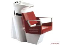 China ASF-06-005 Salon Shampoo Chair with Ceramic Basin Leather Custom Color 120kg Capacity for sale
