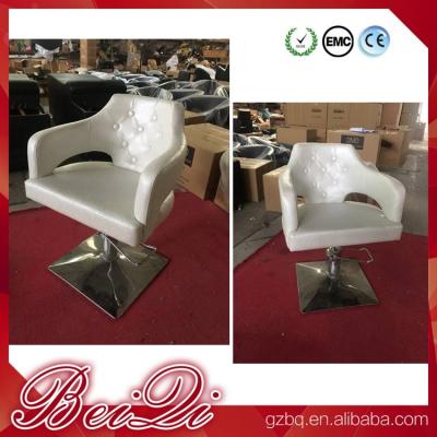 China Luxury Salon Styling Chair White Barber Chair for Hairdresser with 360 Degree Swivel for sale