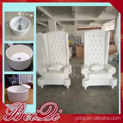 China Luxury Pedicure Spa Chair with High Back Throne Design 110V 220V for Nail Salon for sale