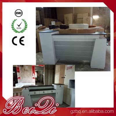 China Luxury Used Beauty Salon Reception Desk Checkout Counter Front Desk Table 120cm for sale