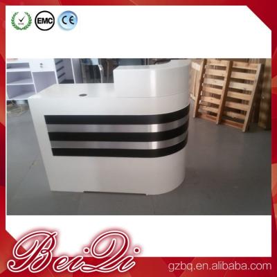 China Modern White Reception Counter Checkout Desk for Supermarket Salon 120cm for sale