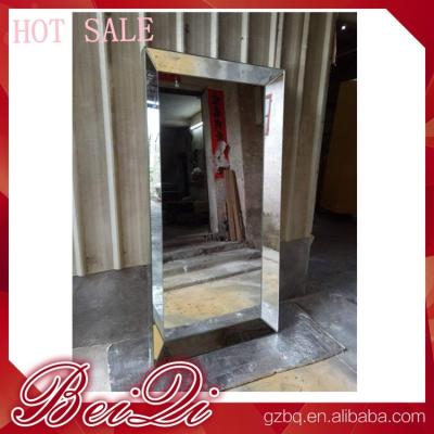 China Stainless Steel Wall Mounted Salon Station 120cm Modern Hairdresser Furniture White Mirror for sale