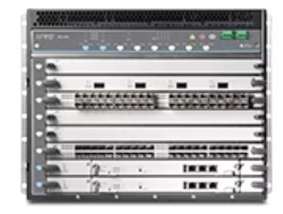 China Juniper Network Equipment with compact 8 RU chassis supporting up to 360 10GbE ports and 18 400GbE ports for dense network deployments for sale