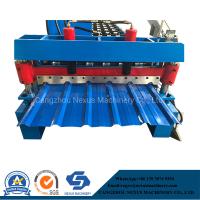 China Trapezoidal Roofing Profile Sheet Roll Forming Machine with PLC Control System for sale