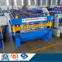 China Galvanized Steel Trapezoidal Roofing Roll Forming Machine with Hydraulic Decoiler for sale