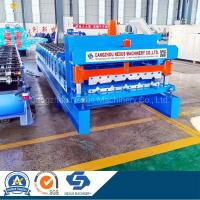 China Steel Trapezoidal Tile Sheet Roll Forming Machine Metal Glazed Step Tiles Roof Making Machinery for sale