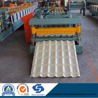China 1100 Arc Bias Glazed Tile Metal Roofing Sheets Cold Roll Forming Machine for Kenya Market for sale
