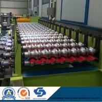 China 1100 Arc Bias Glazed Tile Metal Roofing Sheets Cold Roll Forming Machine for Kenya Market for sale