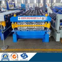 China Galvanized Steel Trapezoidal Roofing Roll Forming Machine with Hydraulic Decoiler for sale