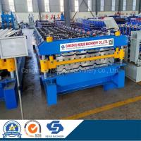 China Galvanized Steel Trapezoidal Roofing Roll Forming Machine with Hydraulic Decoiler for sale