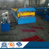 China Mitsubishi PLC Metal Roof Roll Forming Machine Automatic Cutting for Roofing for sale