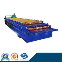 China PLC Control Galvanized Steel Trapezoid Profile Roof Tile Forming Machine for sale