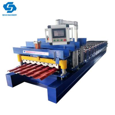 China Versatile Sheet Roll Forming Machine Step Tile Roofing Sheets Tilespan Making Production Line for sale