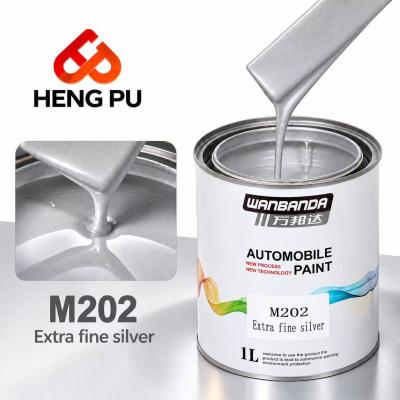 China Extra Fine Metallic Silver Auto Paint Gun Metal Grey 1L For Plastic Surfaces for sale