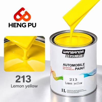 China Weatherproof HS 2K Lemon Bright Yellow Automotive Paint 1 Gallon Custom for sale