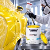 China Weatherproof HS 2K Lemon Bright Yellow Automotive Paint 1 Gallon Custom for sale