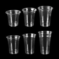 China Eco Friendly Clear Pet Custom Plastic Cups For Cold Drink With Lids for sale