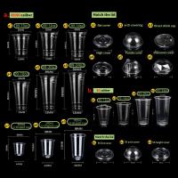 China Eco Friendly Clear Pet Custom Plastic Cups For Cold Drink With Lids for sale