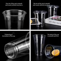 China Custom Transparent PET Cups 12oz 16oz 24oz Disposable Plastic Cups with Lids for Beverage for sale