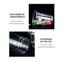 China Custom Logo U Shaped PET Cup 500ml 700ml Disposable Round Container for Coffee Milk Tea Shop for sale