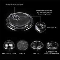 China Custom Logo U Shaped PET Cup 500ml 700ml Disposable Round Container for Coffee Milk Tea Shop for sale