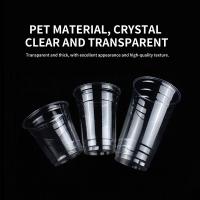China Disposable Transparent PET Coffee Plastic Cup With Direct Drinking Lid for sale